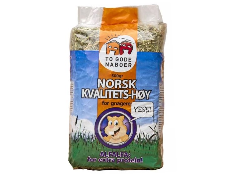 To Gode Naboer Alfalfa Hø 500g | Gnavernes Univers